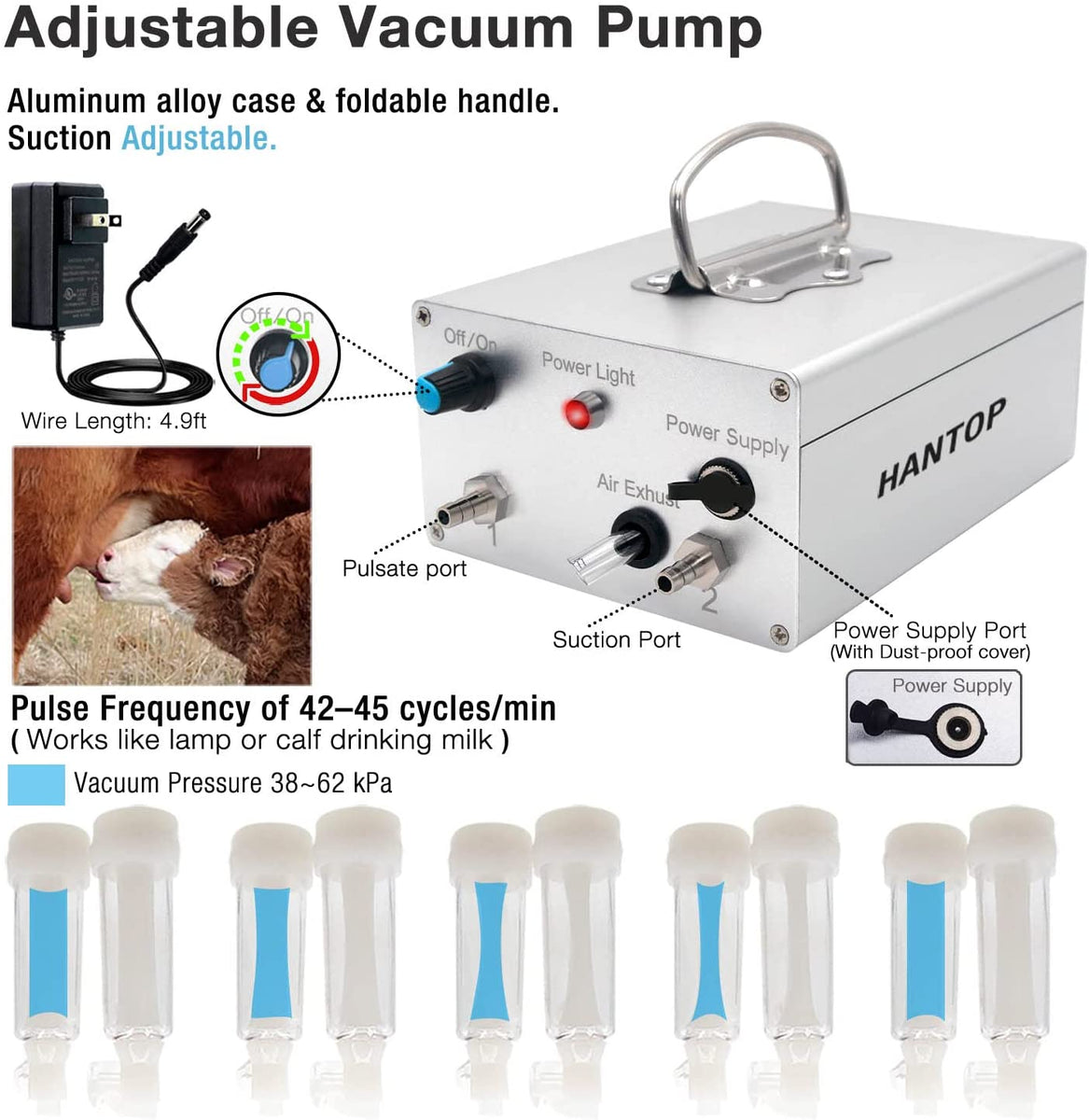 Hantop UnitedFarm Milking Machine for Cow, 12L (Classic Model)